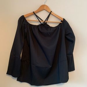 Luvyle | Tops | Luvlye Off The Shoulder Black Blouse | Poshmark